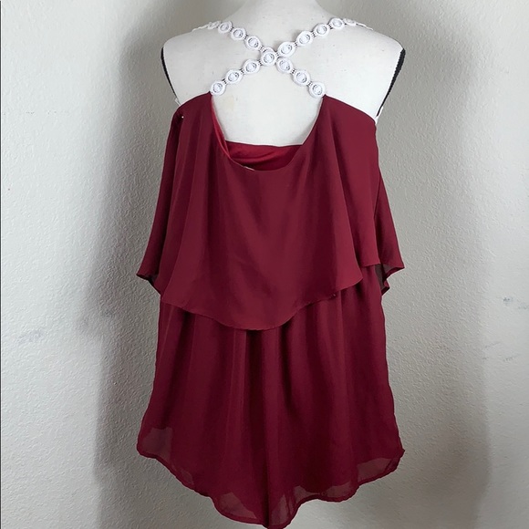 Newbury Kustom | Pants & Jumpsuits | Newbury Kustom Romper Maroon ...